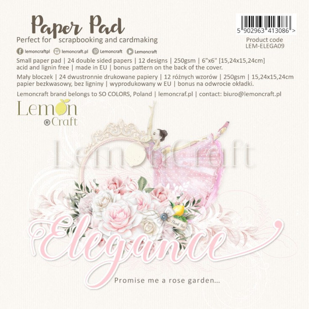 Lemoncraft Elegance 6x6 Designer Scrapbook Paper - Etsy