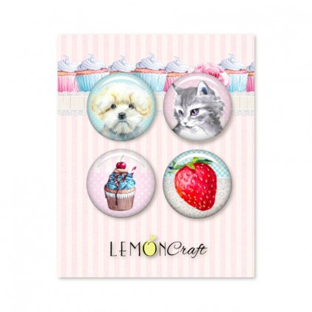 Lemoncraft Something Sweet Buttons / Badges - Etsy