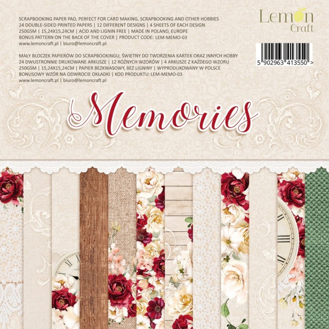 Lemoncraft Memories 6x6 Designer Scrapbook Paper - Etsy