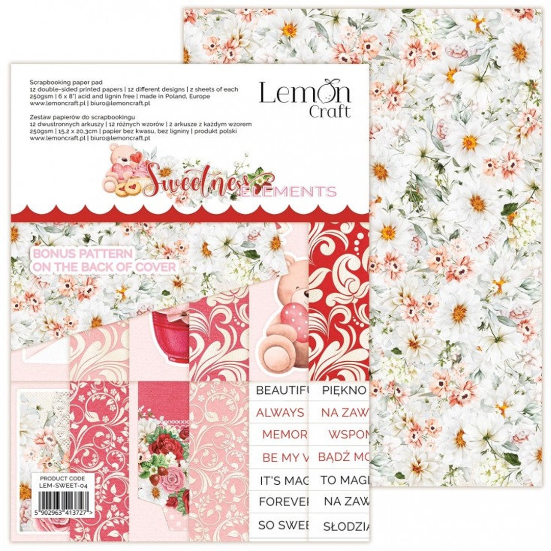 Lemoncraft Sweetness Elements 6x8 Scrapbook Paper Stack - Etsy