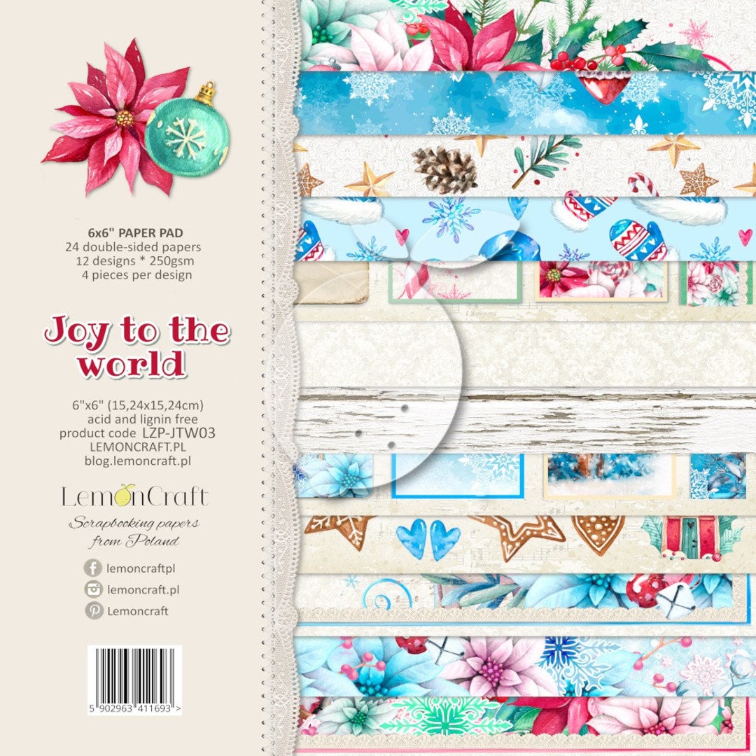 Lemoncraft Joy to the World 6x6 Designer Scrapbook Paper - Etsy