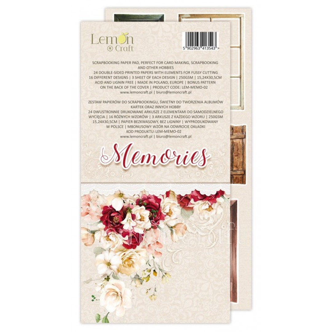 Lemoncraft Memories 12x6 Scrapbook Paper With Elements for Fussy ...