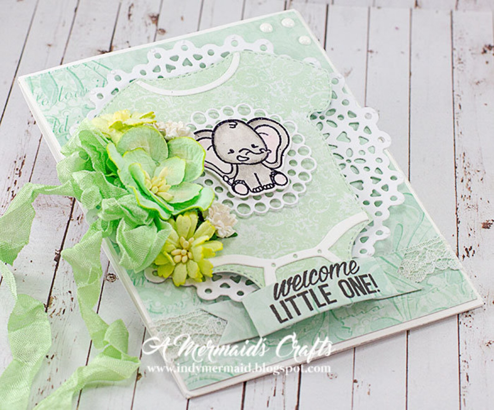 Welcome Little One Green Elephant Onsie New Baby Greeting Card - Etsy