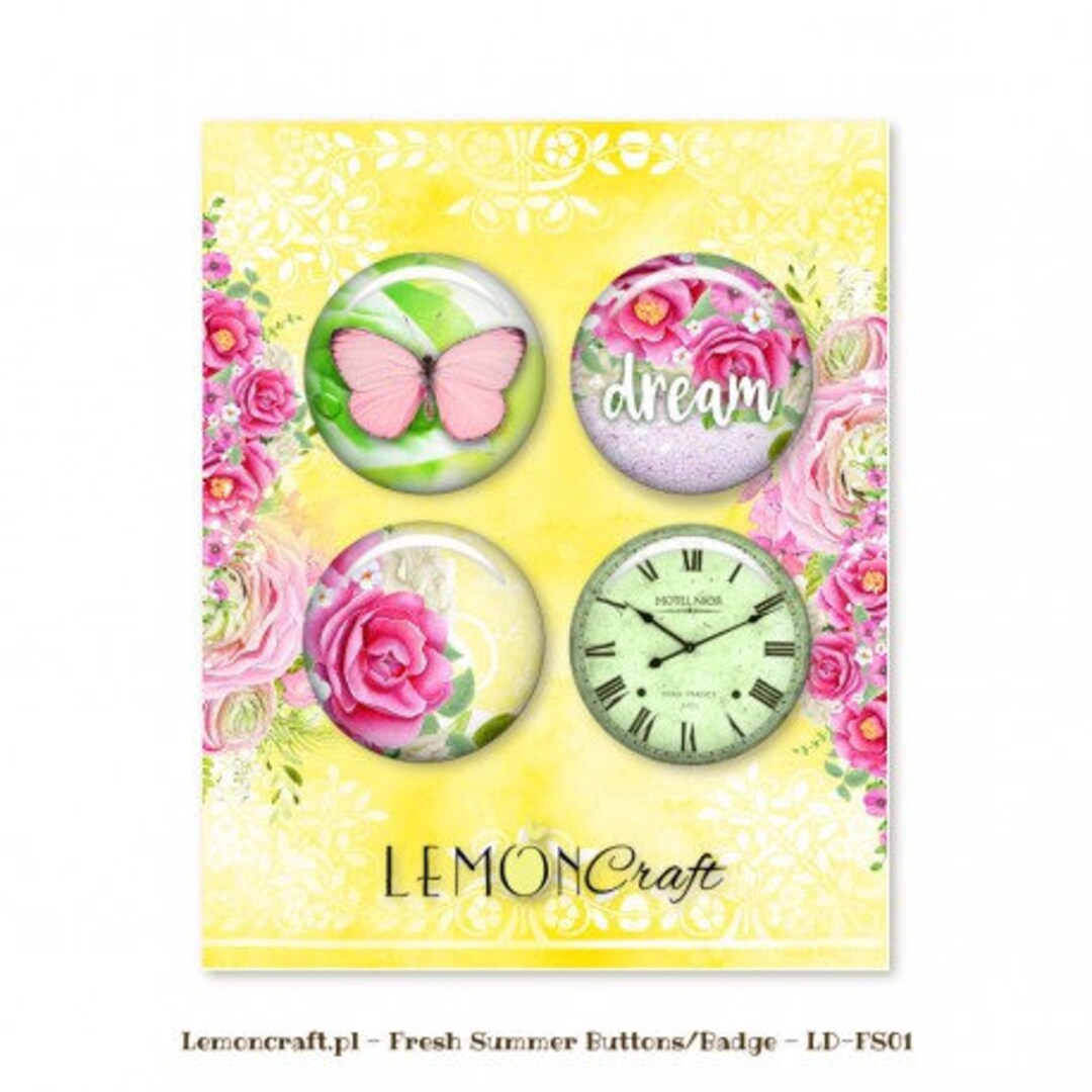 NEW Lemoncraft Fresh Summer Buttons / Badges - Etsy