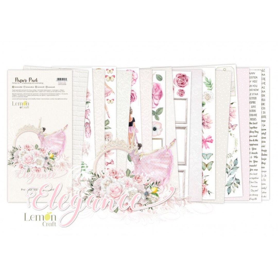 Lemoncraft Elegance 12x6 Scrapbook Paper With Elements for Fussy ...