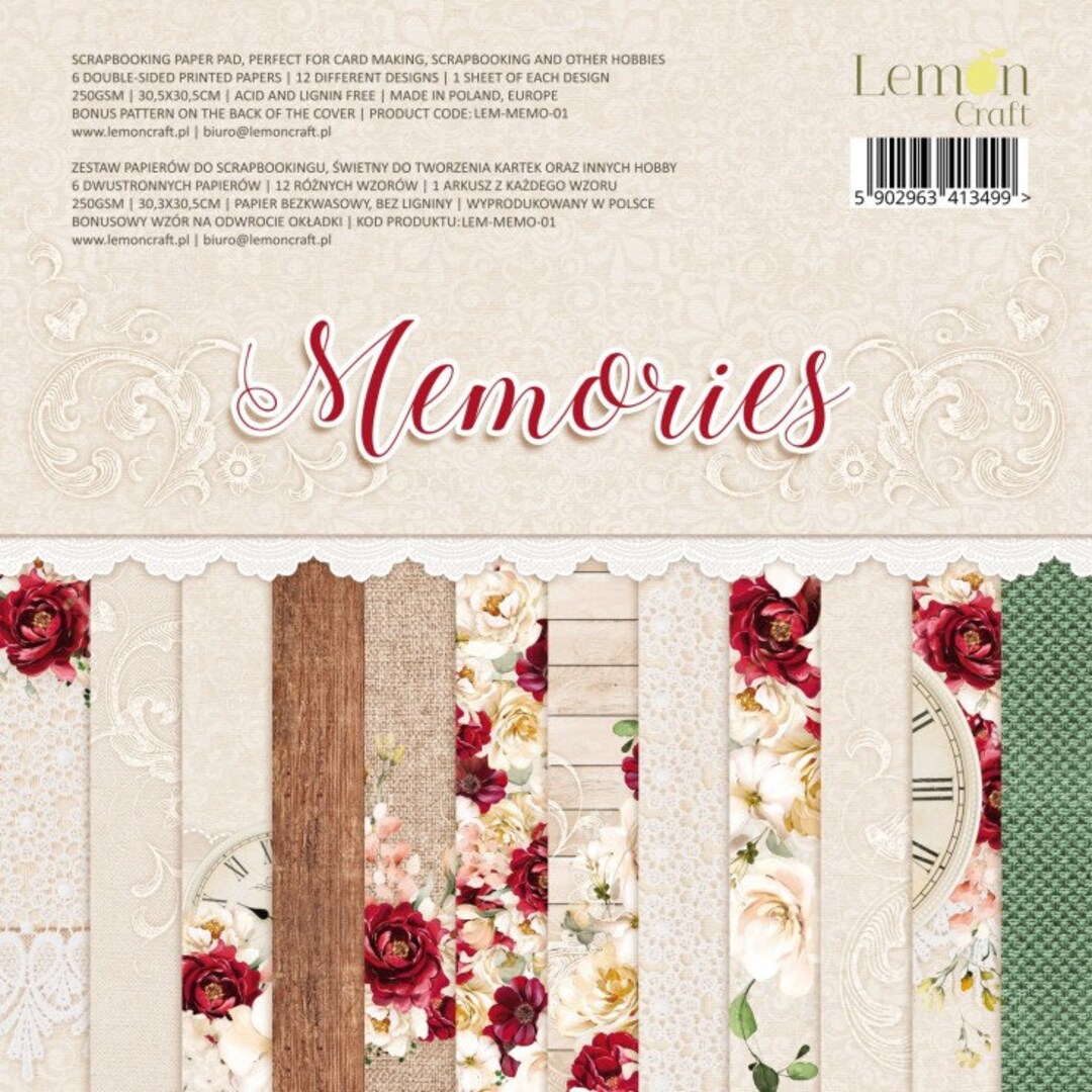 Lemoncraft Memories 12x12 Scrapbook Paper Stack - Etsy