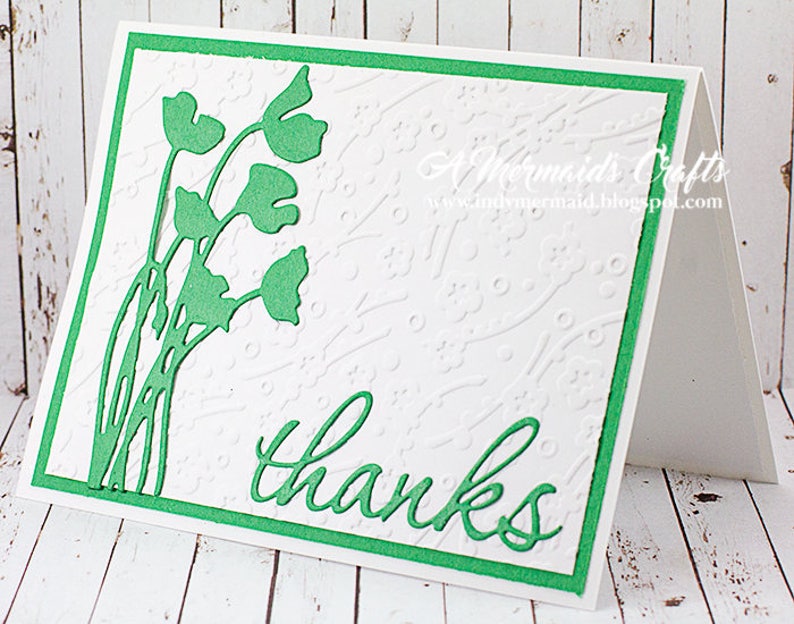 Handmade Embossed Thank You Greeting Card | Etsy