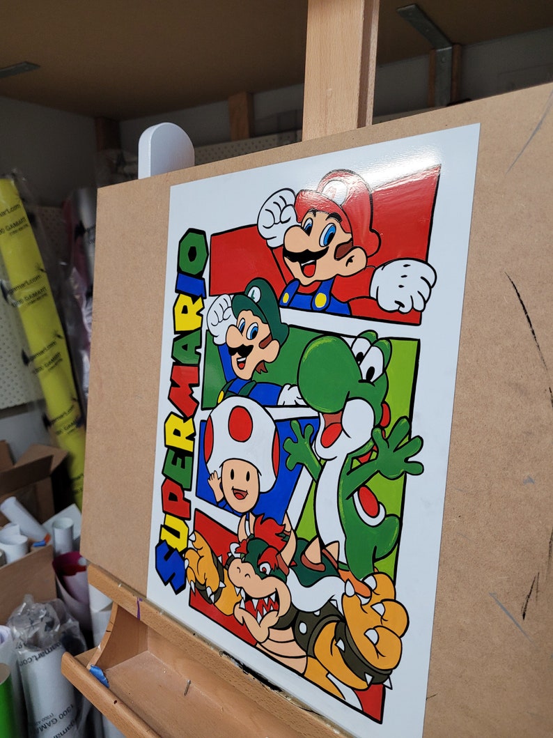 Mario and His Crew From Super Mario Metal Hand Painted Sign - Etsy