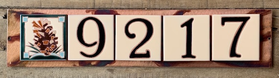 Custom House Number Plaque 4-numbers Horizontal Address - Etsy