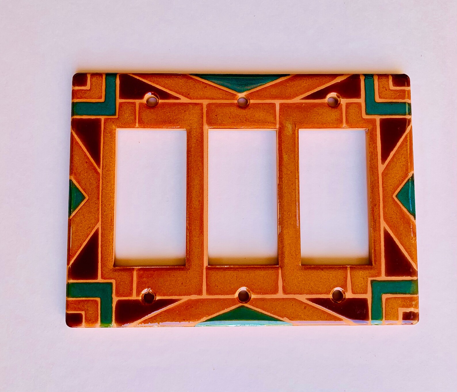 Light Switch Coverings Painted, Blanket, Brown & Green, Southwest ...