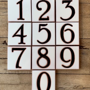 House Number Tiles Individual, 12.00. Choose the Color of Your Number ...