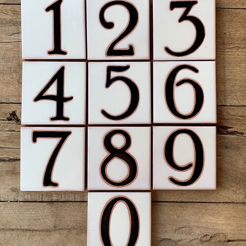 Craftsman House Number Tiles Custom Hand-glazed Tulip Tiles | Etsy