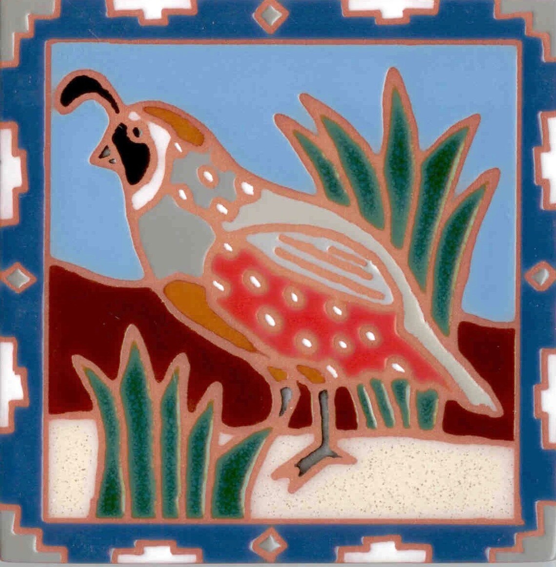 6x6 Tile Southwest Quail Decorative Accent Ceramic Tile | Etsy