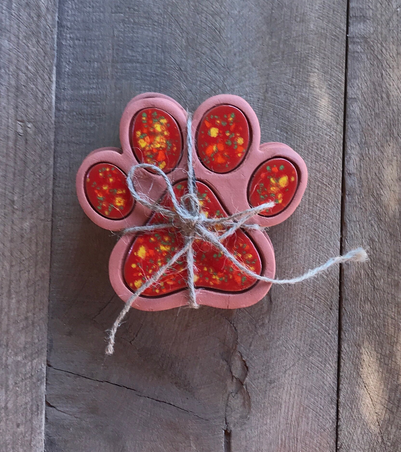 PAWsitively adorable Pet gift Red absorbent dog paw | Etsy