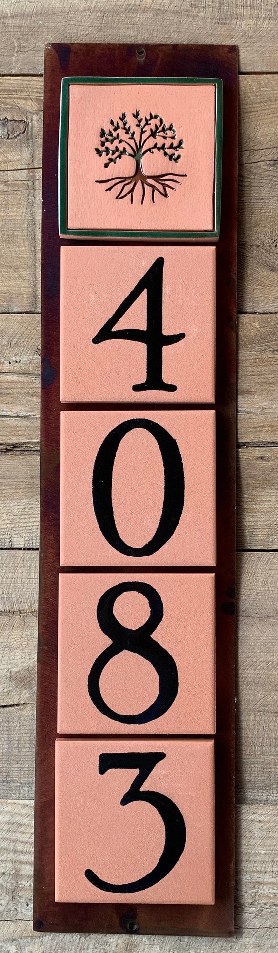 Custom House Number Plaque 4-numbers Vertical Address | Etsy