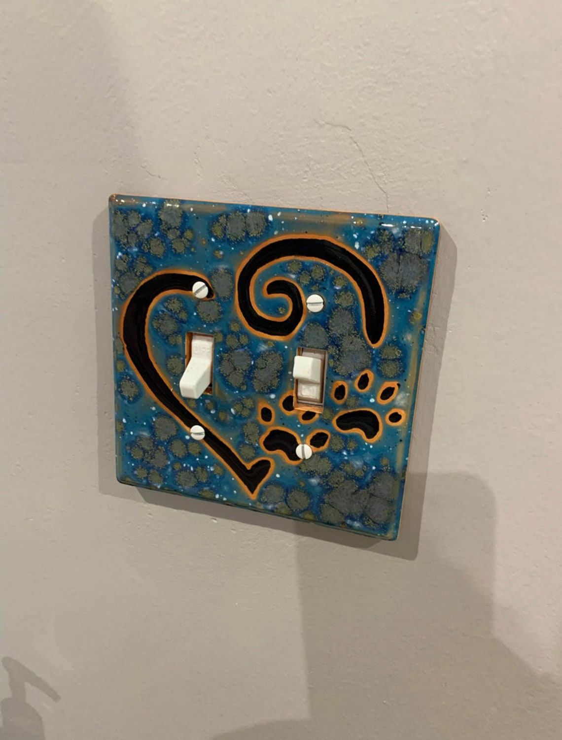 Light Switch Cover, Switch Plates, Spanish Flavor Blue Flower, Toggle ...