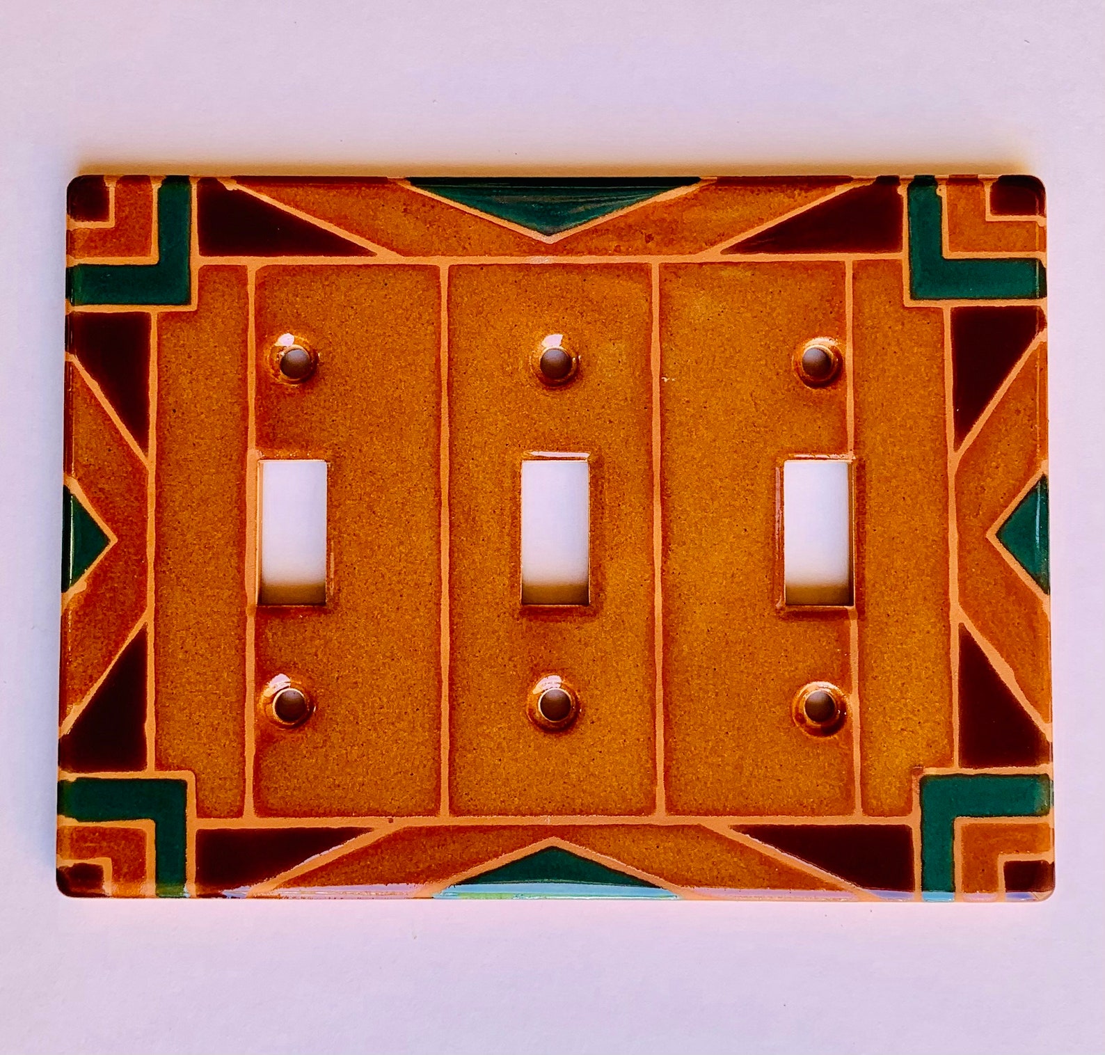 Light Switch Coverings Painted, Blanket, Brown & Green, Southwest ...