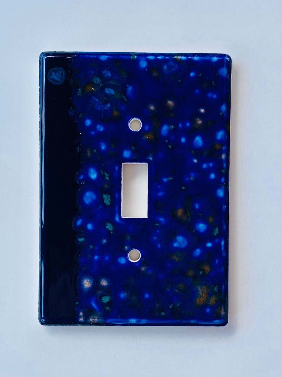 Painted Decorative Light Switch Plates, Blue Lagoon, Midnight Blue ...