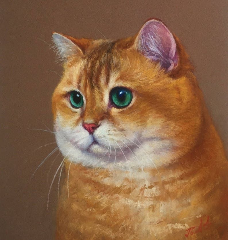 Custom Pastel Cat Portrait Painting/Drawing Pastel Pet | Etsy