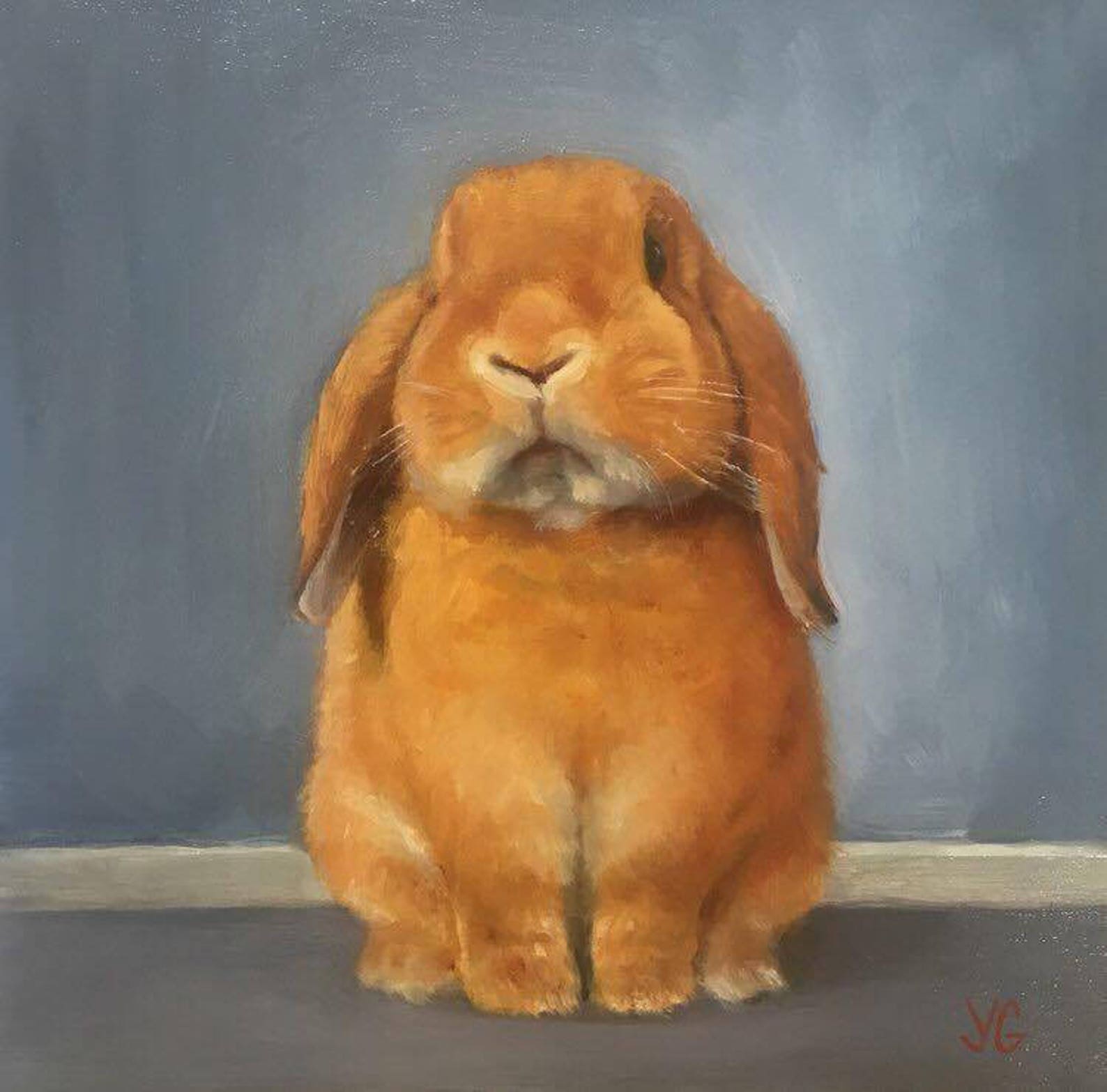 Custom Oil Bunny Rabbit portrait. Original oil painting from | Etsy