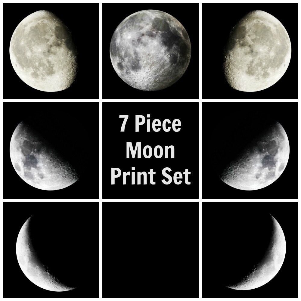 Moon Phase Photography 7 Piece Set | Etsy
