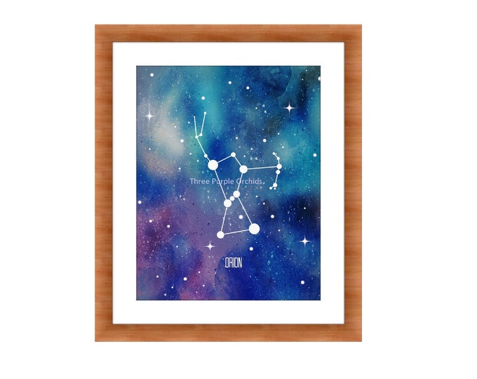 Orion Constellation Watercolor Print - Etsy