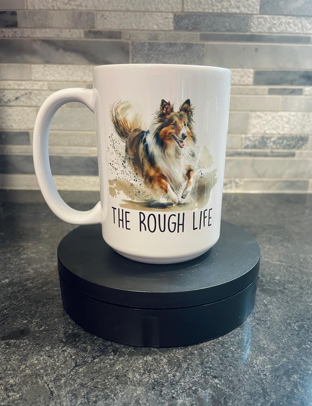 Rough Collie Mug, Collie Coffee Mug, Collie Gift, Collie Art ...