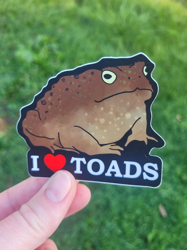 I LOVE TOADS STICKER, Toad Bumper Sticker, American Toad Vinyl Sticker ...