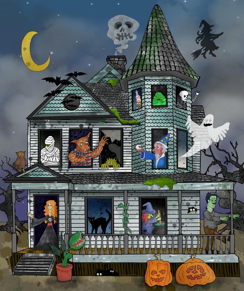 Ooky Spooky Haunted House 30 Piece Jigsaw Puzzle - Etsy