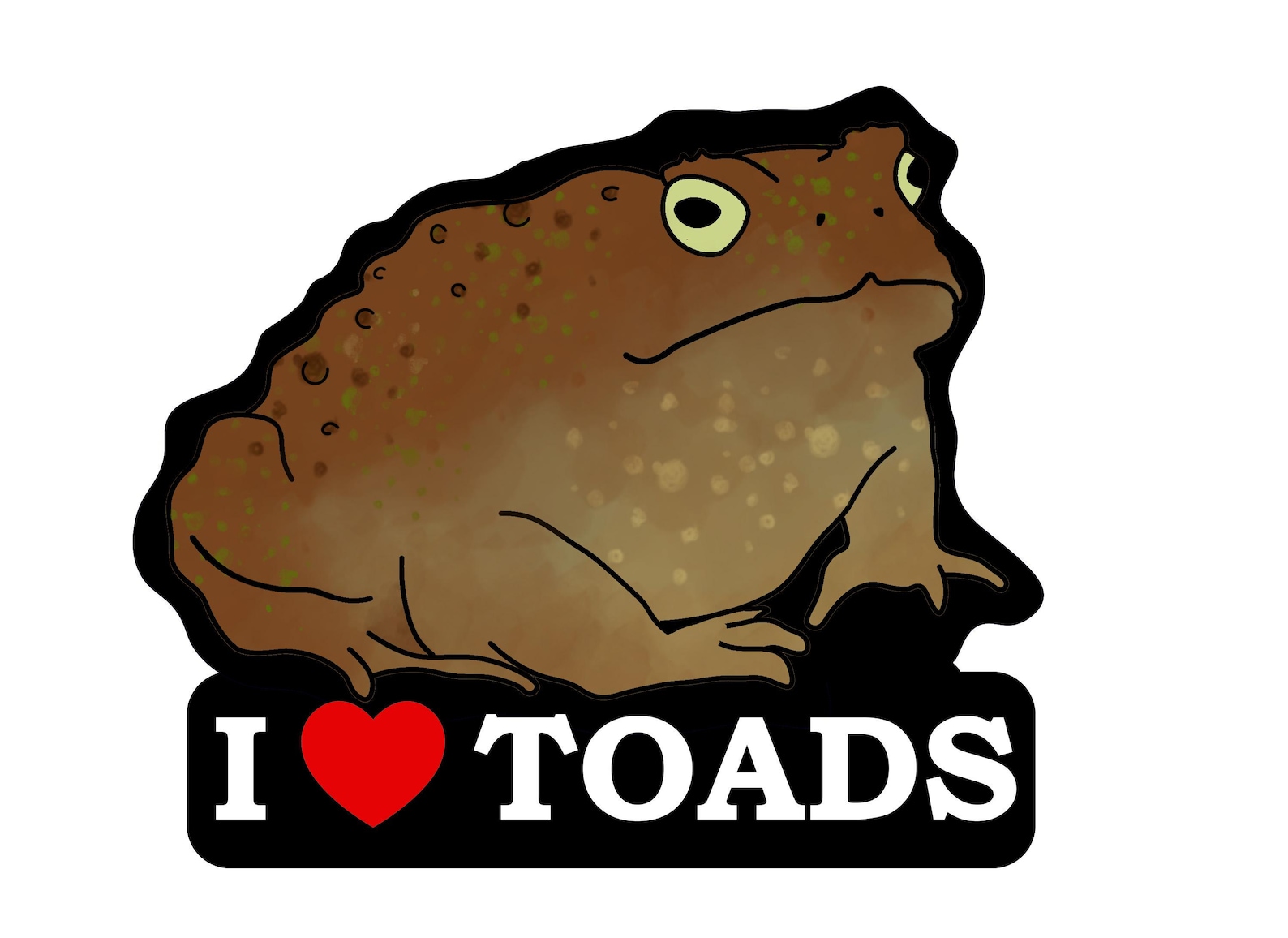 I LOVE TOADS STICKER, Toad Bumper Sticker, American Toad Vinyl Sticker ...