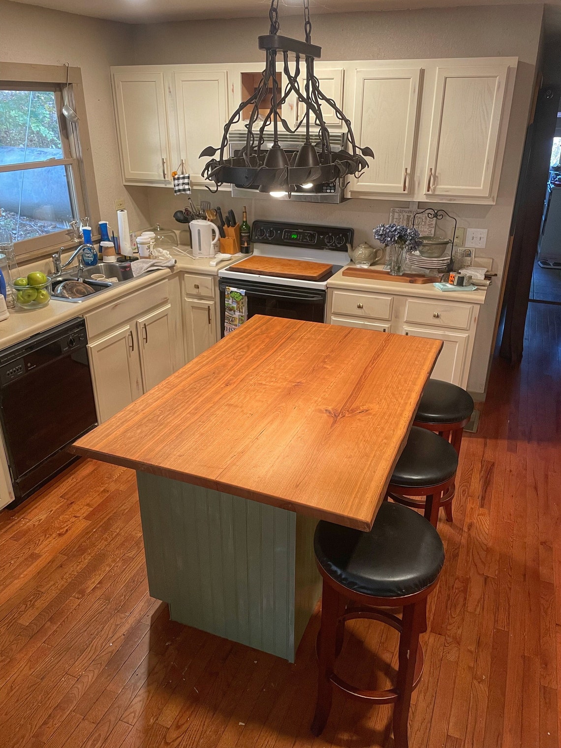 Custom Cherry Kitchen Island/countertop, Custom Wood Kitchen Countertop ...