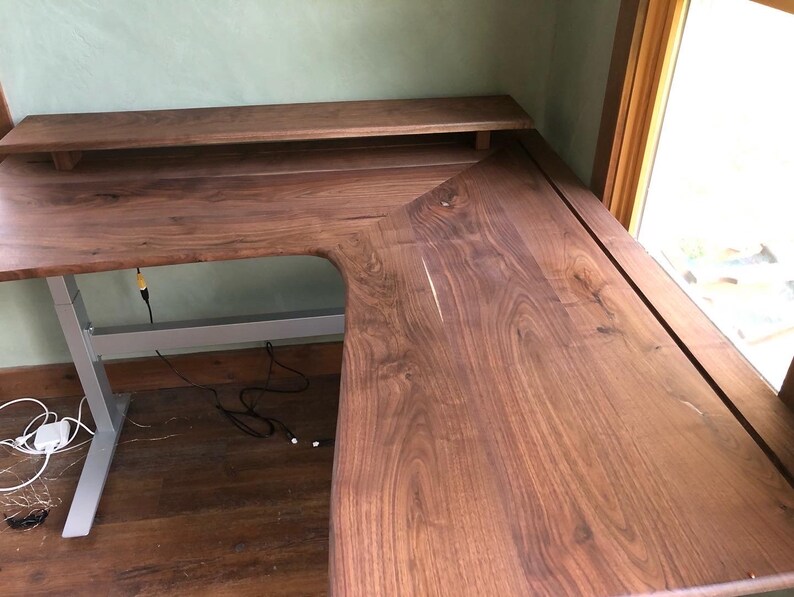 Custom Black Walnut Corner L Desk, Studio Desk, Recording Desk ...