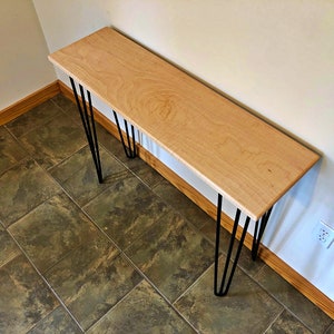 Appalachian Curly Maple Entryway Table, Unique Wood End Table, Side ...