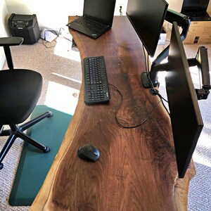 Custom Live Edge Walnut Electric Standing Desk, Custom Office Desk ...