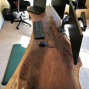 Custom Live Edge Walnut Electric Standing Desk, Custom Office Desk ...