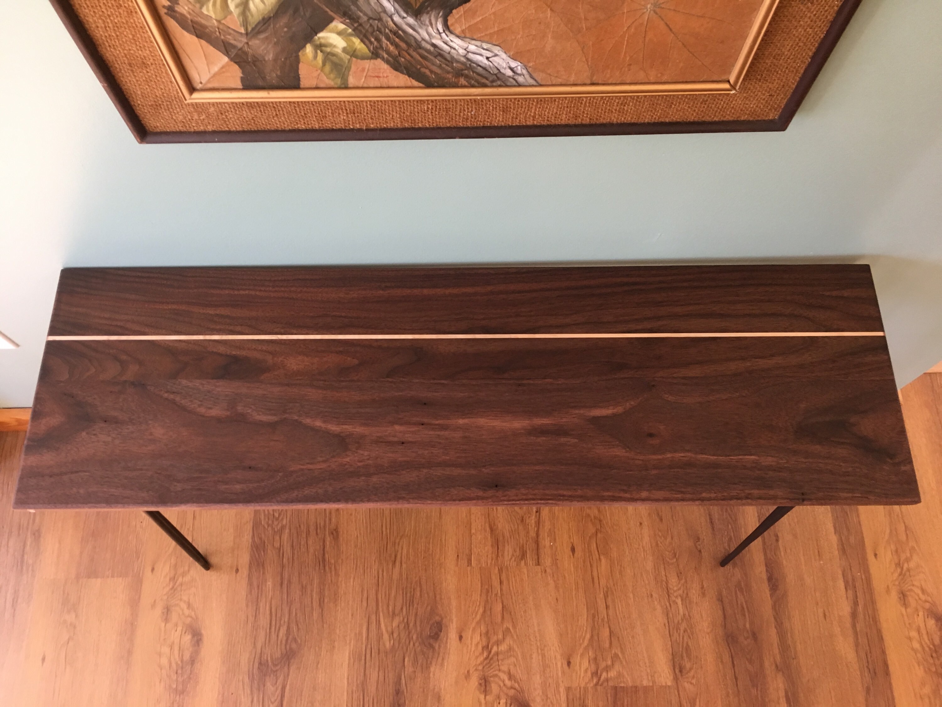 Black Walnut X Curly Maple Console Table, Wood Hall Table, Custom ...