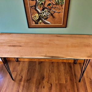 Appalachian Curly Maple Desk, Unique Wood Desk, Unique Hall Table ...