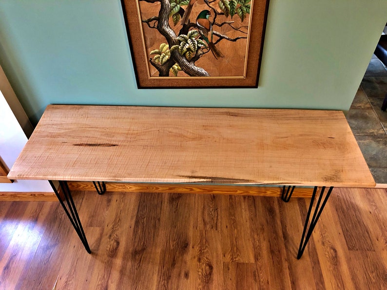 Appalachian Curly Maple Desk Unique Wood Desk Unique Hall | Etsy
