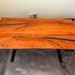 Custom Cherry Desk With Deep Blue Highlights and Electric Base - Etsy