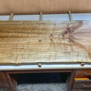 Custom Live Edge Spalted Maple Standing Desk, Solid Wood Slab Desk ...
