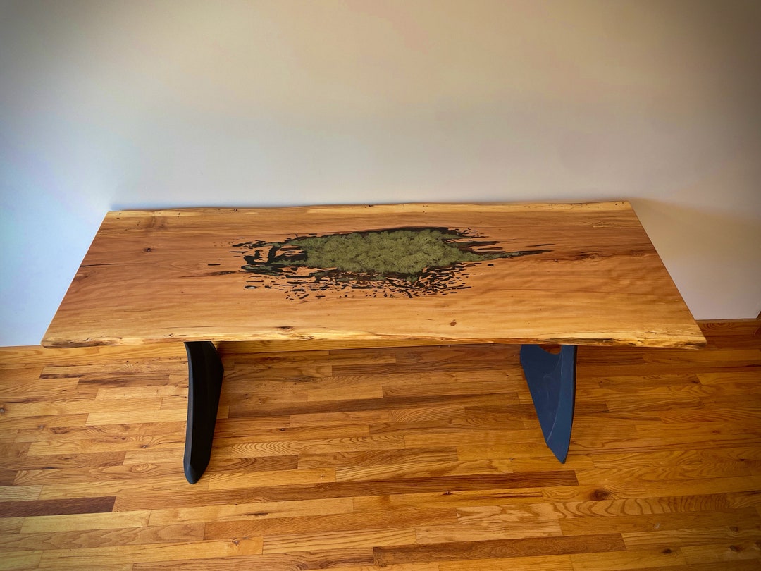 Quartersawn Sycamore X Lichen Desk, Hall Table or Entryway Table, Live ...