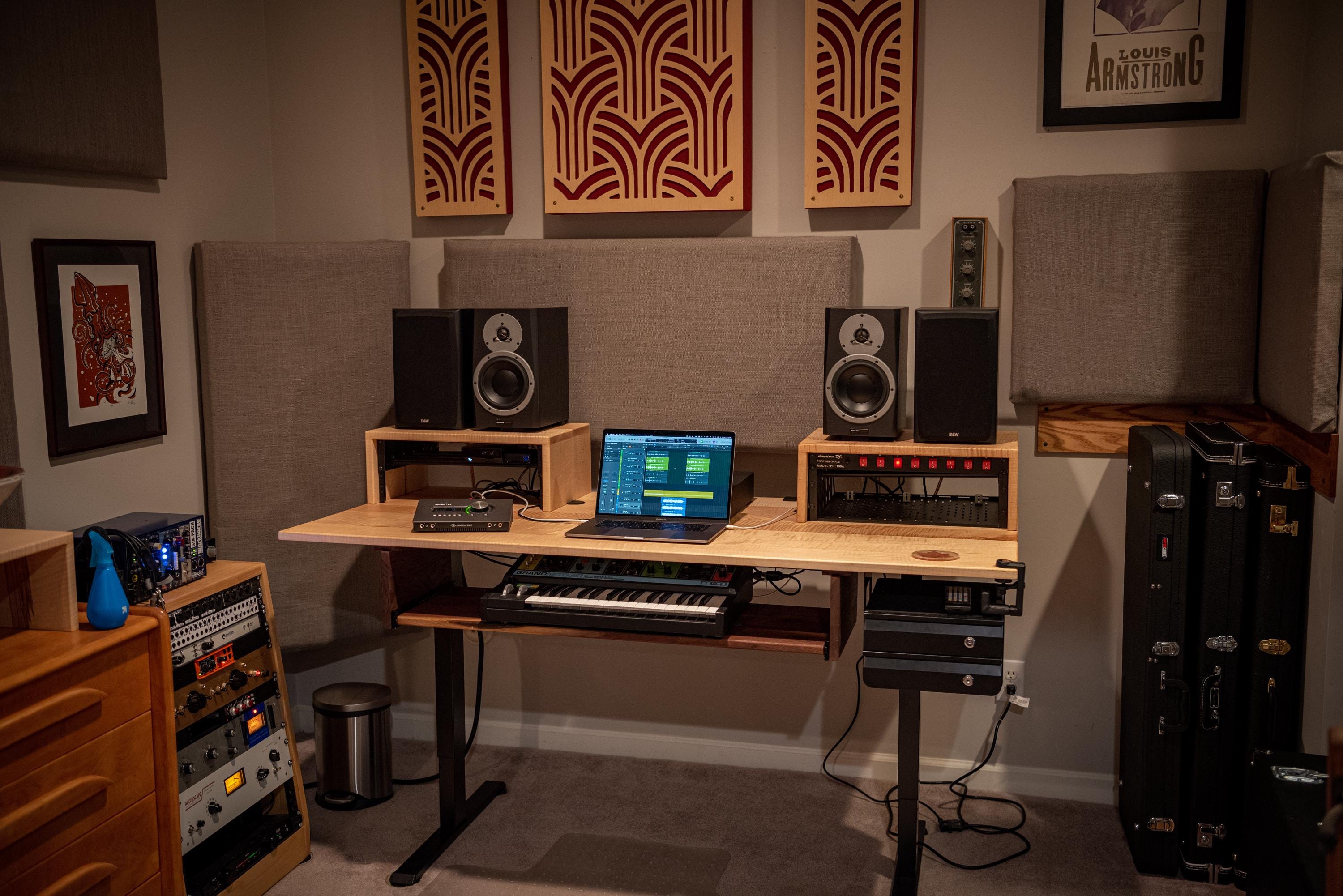 Custom Curly Maple Music Studio Desk, Recording Desk, Executive Desk ...