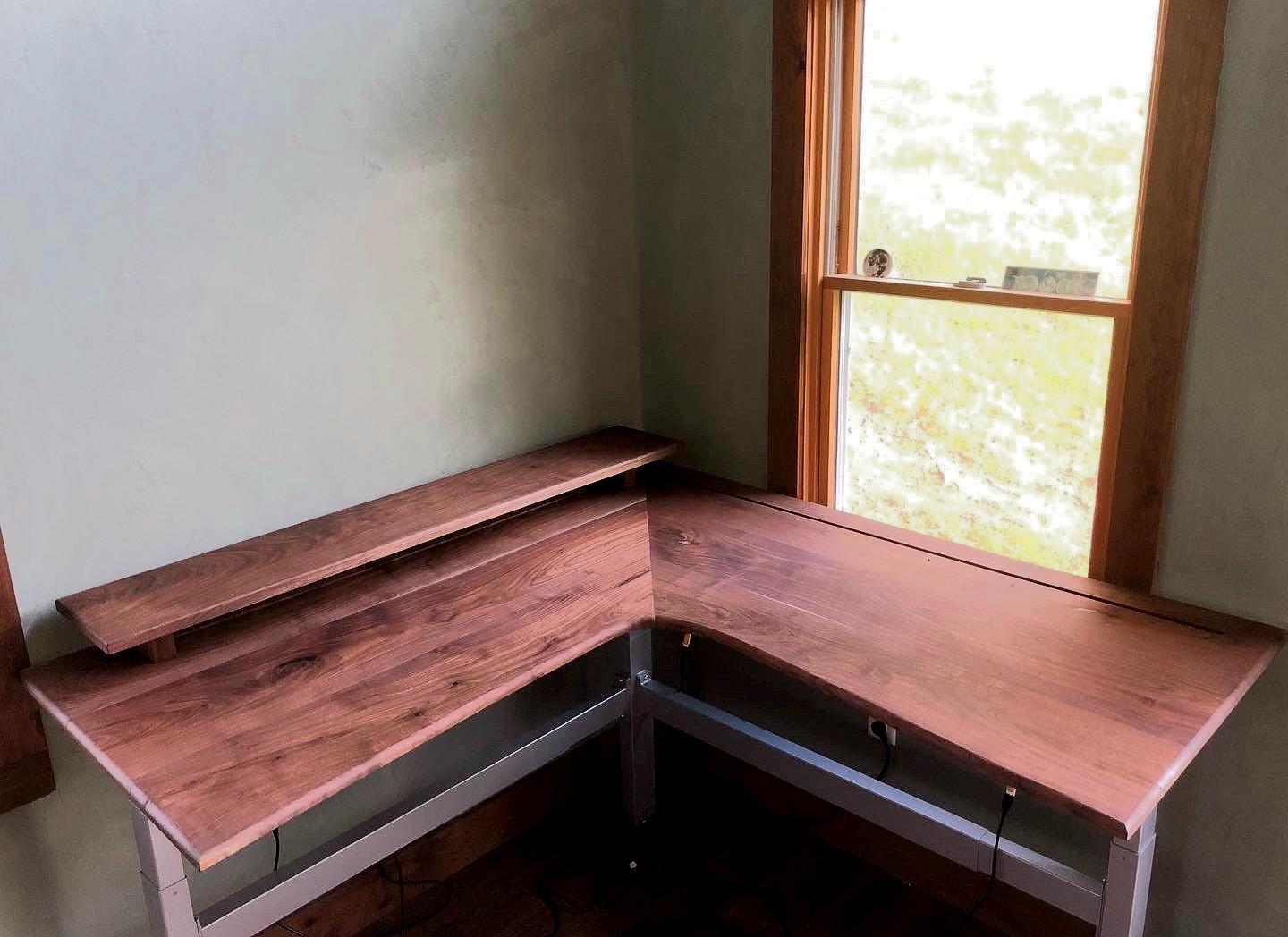Custom Black Walnut Corner L Desk, Studio Desk, Recording Desk ...