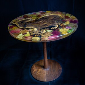 Black Walnut X Fall Foliage Round Table, Display Table, Kitchen Table ...