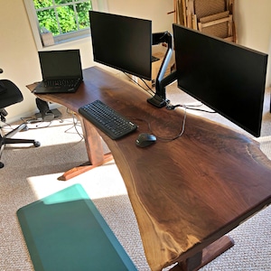 Custom Live Edge Walnut Electric Standing Desk, Custom Office Desk ...