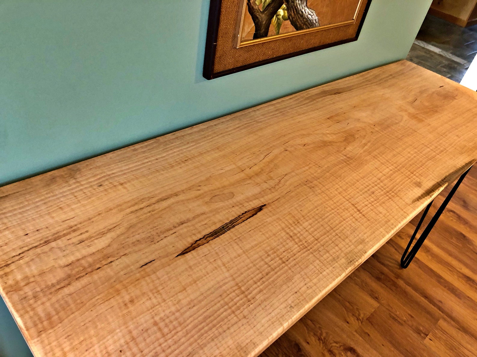 Appalachian Curly Maple Desk Unique Wood Desk Unique Hall | Etsy