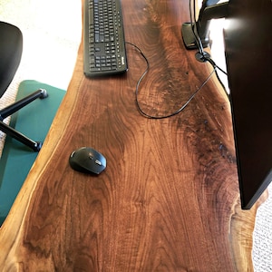 Custom Live Edge Walnut Electric Standing Desk, Custom Office Desk ...