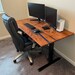 Custom Cherry Desk With Deep Blue Highlights and Electric Base - Etsy