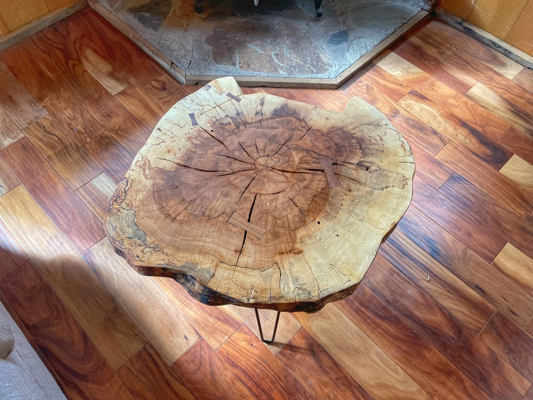 Spalted Maple Coffee Table With Walnut Bowties, Live Edge Coffee Table ...