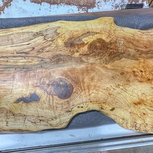 Custom Live Edge Spalted Maple Standing Desk, Solid Wood Slab Desk ...